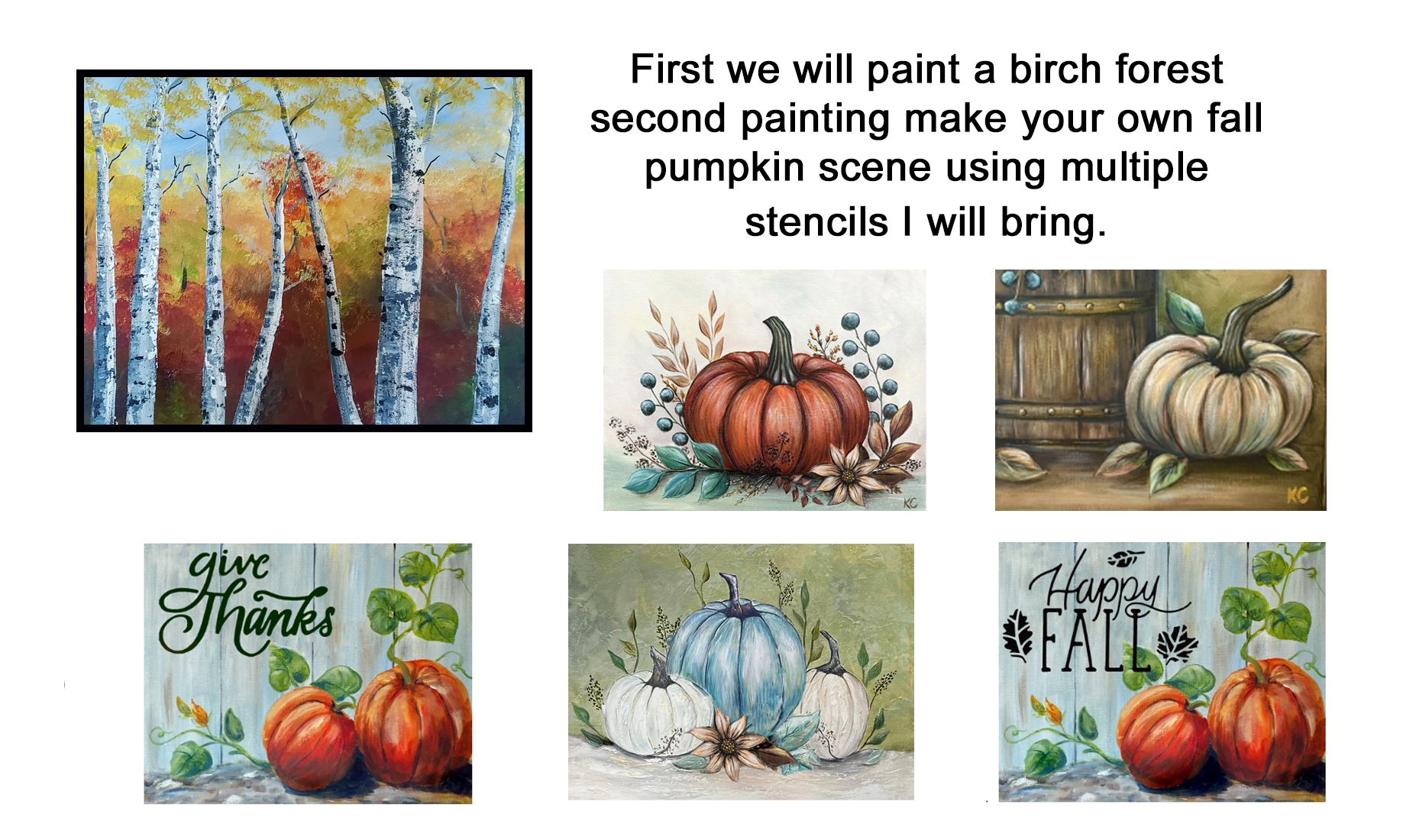 251024 FALL Into Fall painting TWO Acrylic Paintings with Carol Robin ...